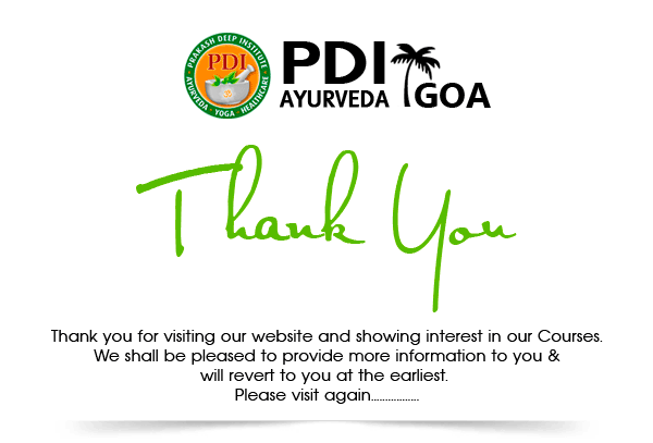 Thank You : PDI Ayurveda Goa
